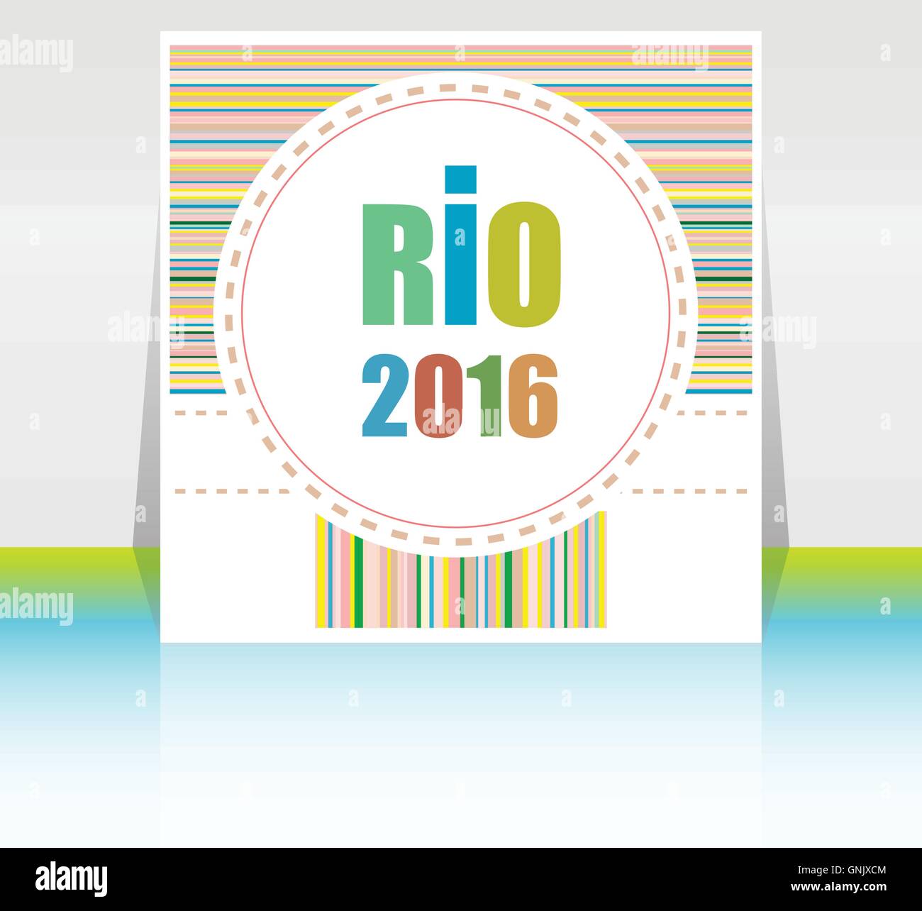 Sign symbol Rio olympics games 2016 in colors of the Brazilian flag ...