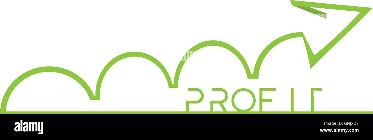 Isolated green business graph with unique style, text and a texture ...