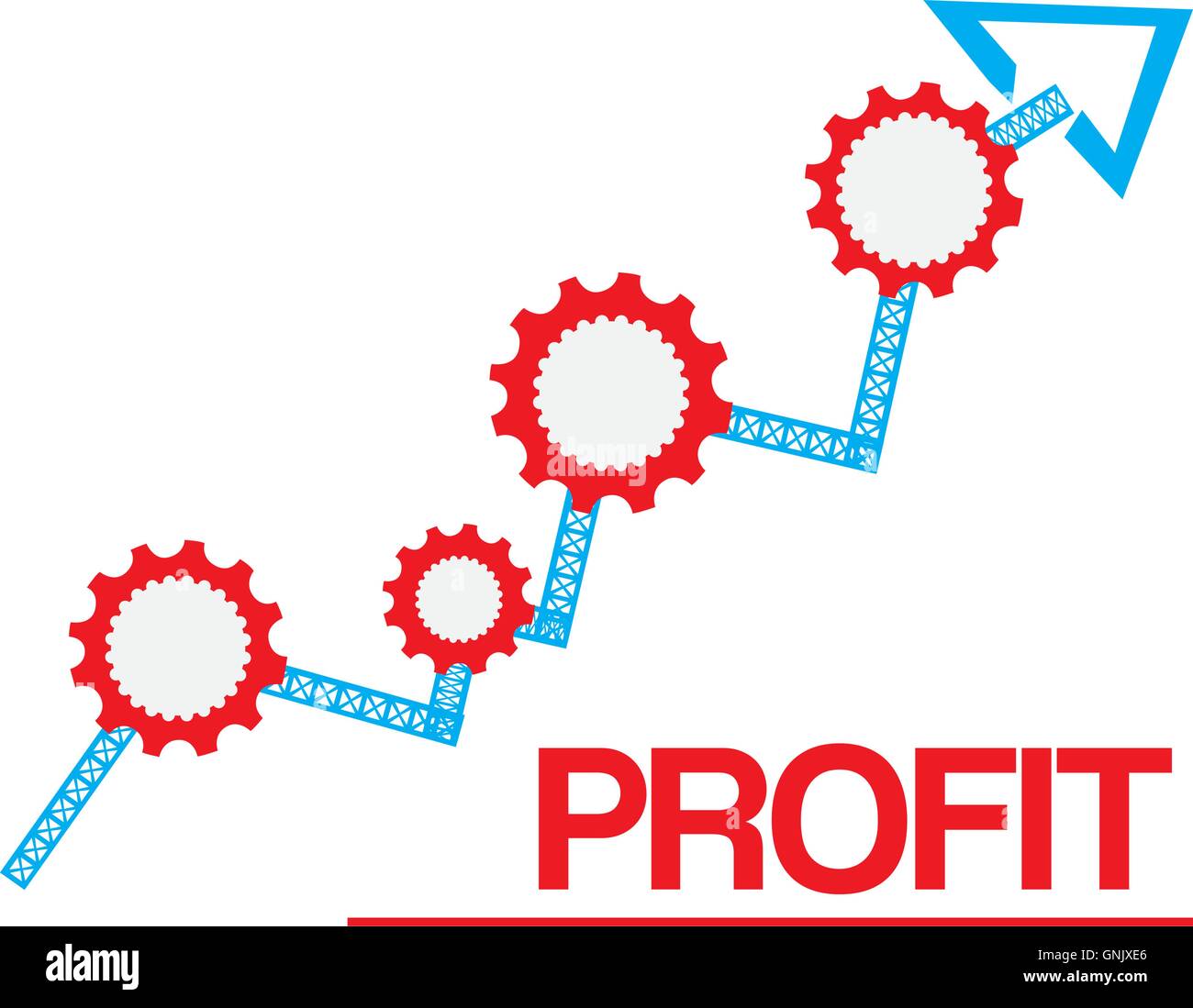 Isolated business graph with unique style, text, gears and a texture ...