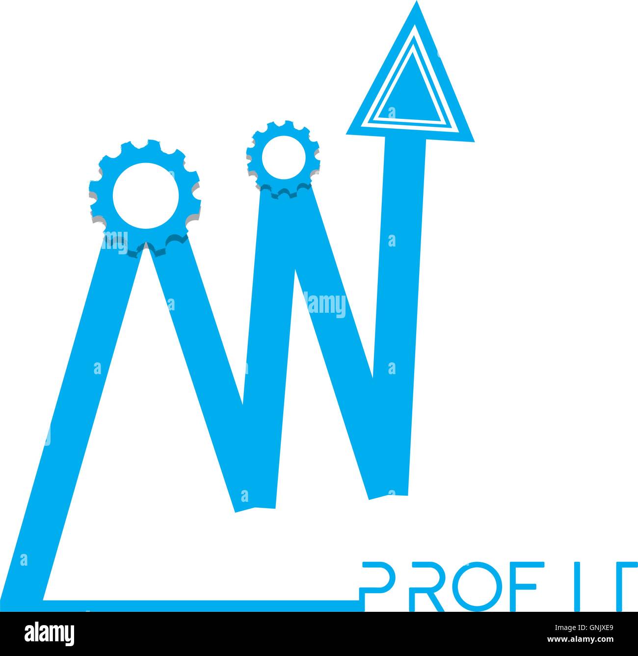 Isolated blue business graph with unique style, text and a texture ...