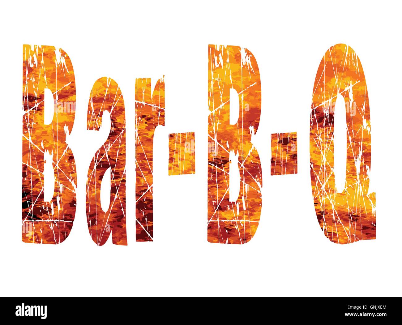 Bar BQ Text In Flames Stock Vector Image & Art - Alamy