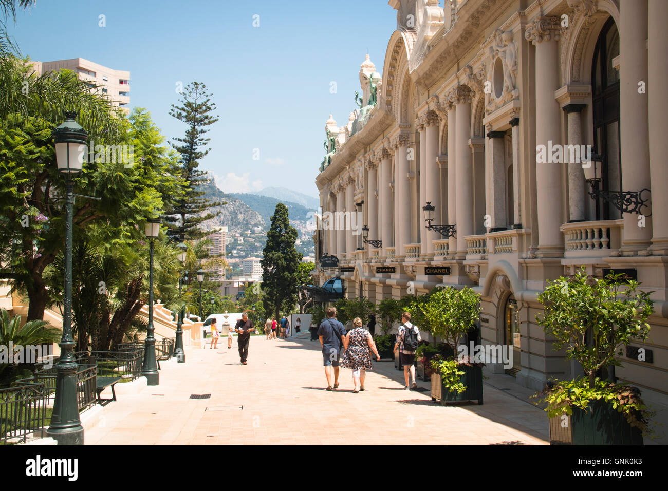 MONTE CARLO, MONACO - JULY 2016: People walking on the street near the ...