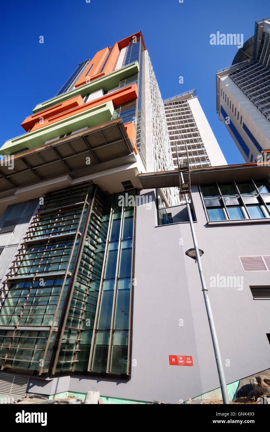 modern building at sunny day and clear blue sky Stock Photo - Alamy