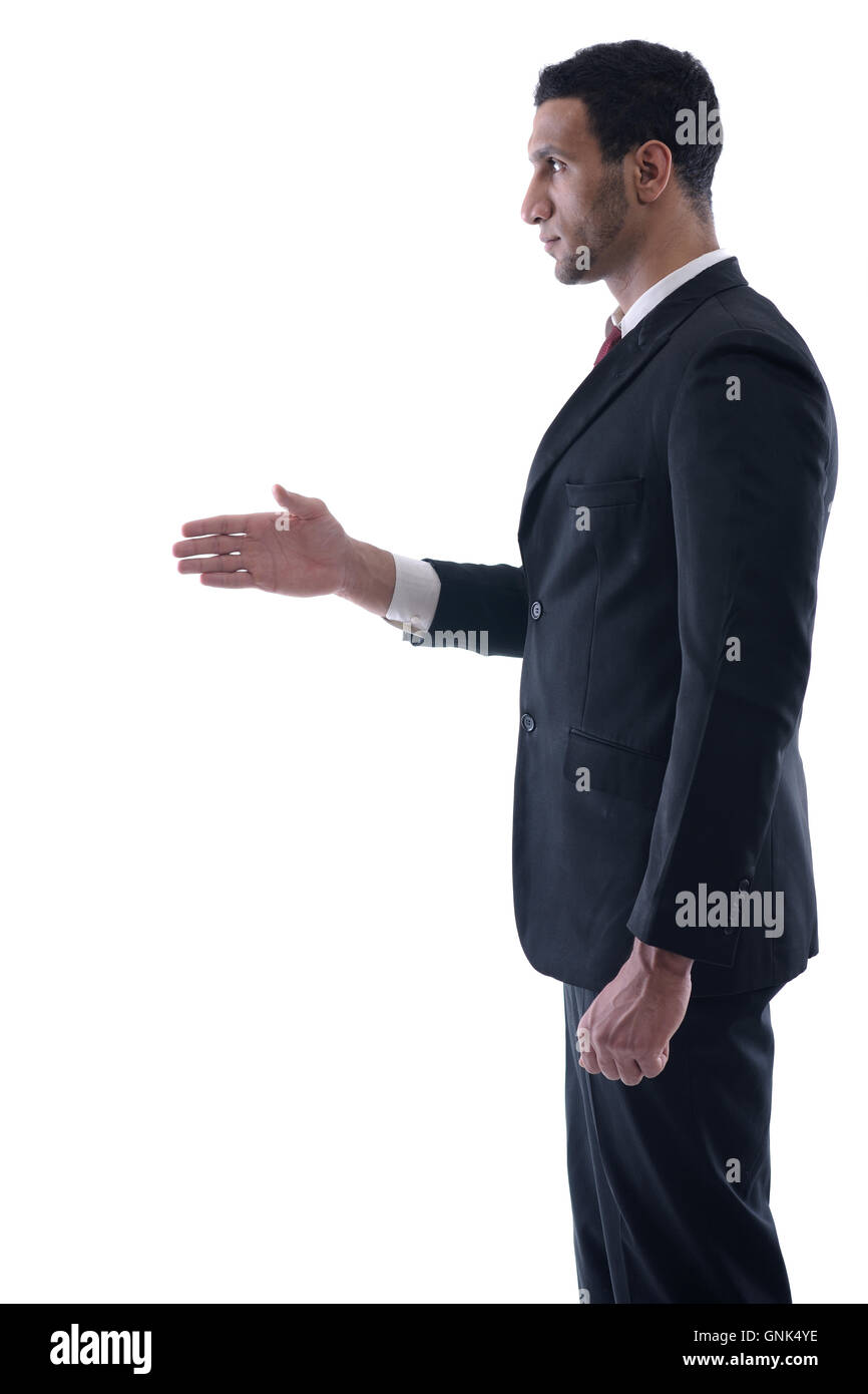 business man giving you a hand shake Stock Photo - Alamy
