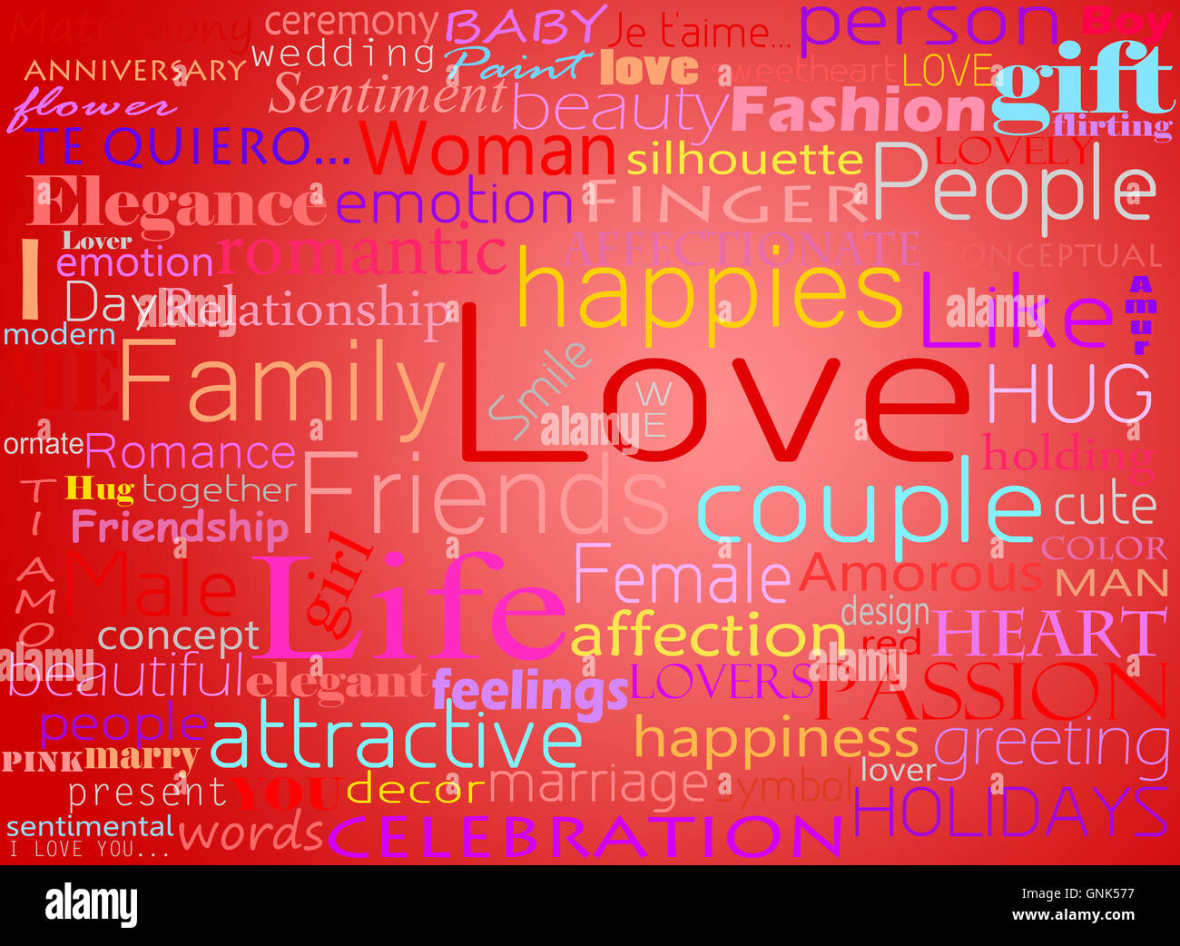 Seamless pattern made from words which relate with word love Stock ...