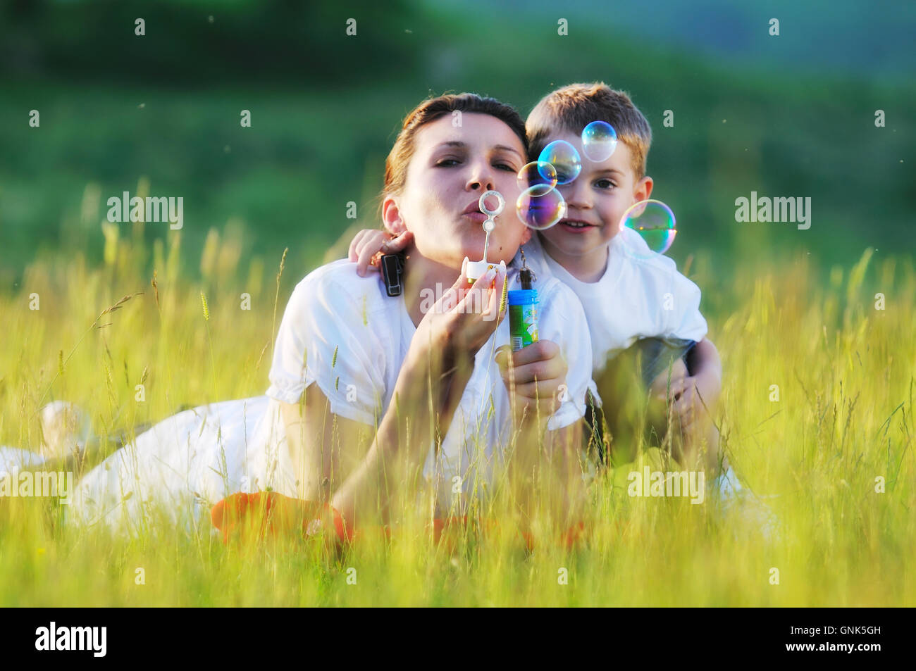 woman child bubble Stock Photo - Alamy