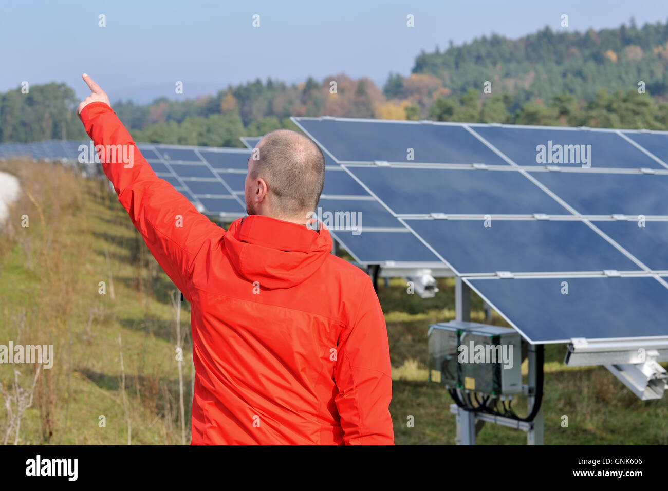Male solar panel engineer at work place Stock Photo - Alamy