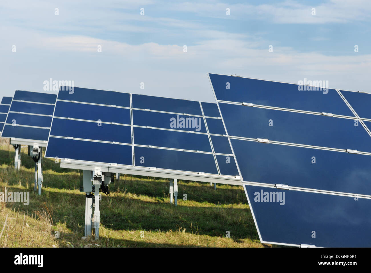 solar panel renewable energy field Stock Photo - Alamy