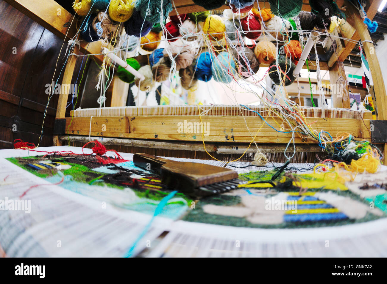 traditional arabic rug production Stock Photo - Alamy