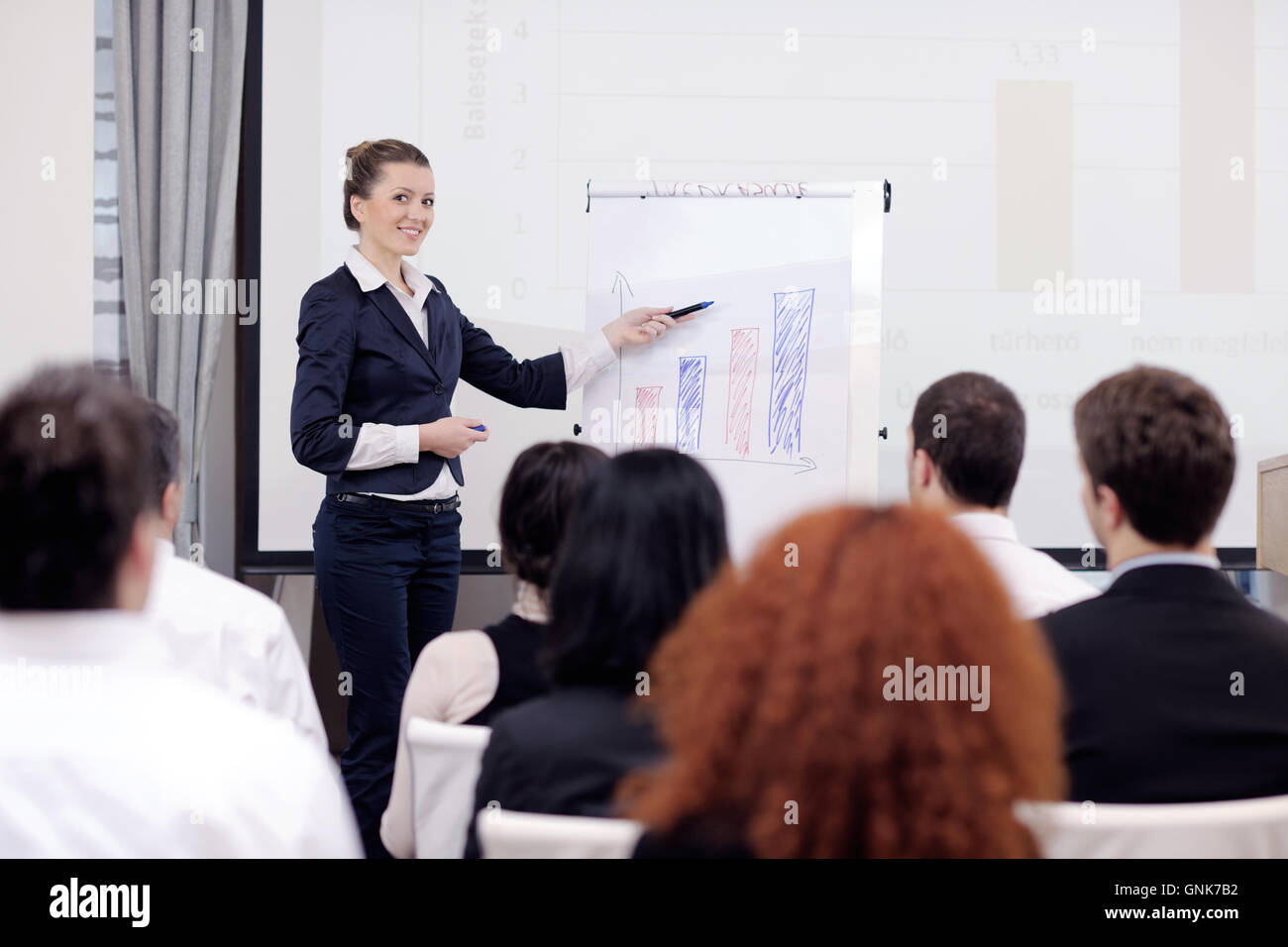 business woman giving presentation Stock Photo - Alamy