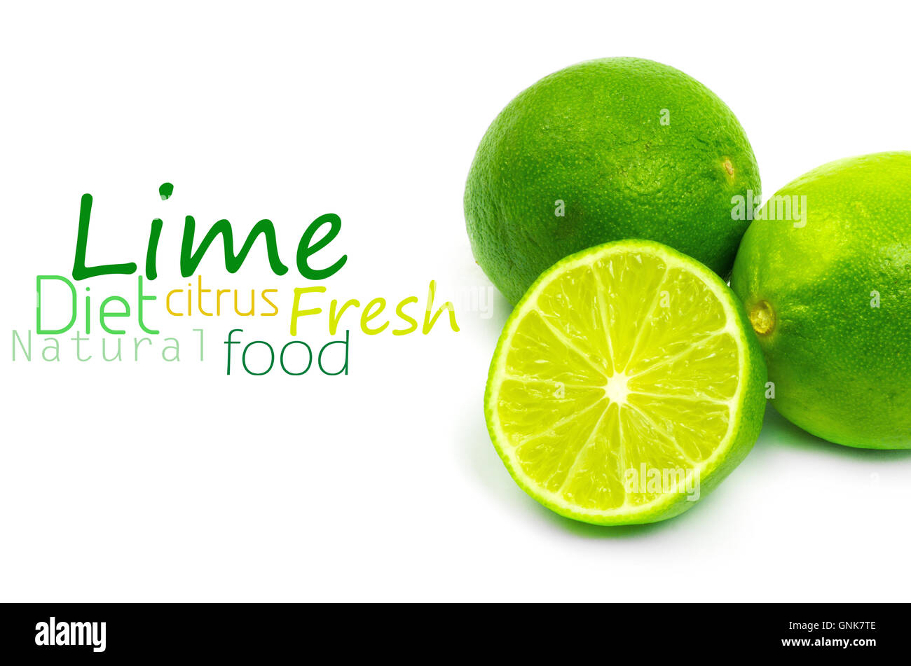Fresh ripe lime. Isolated on white background Stock Photo - Alamy