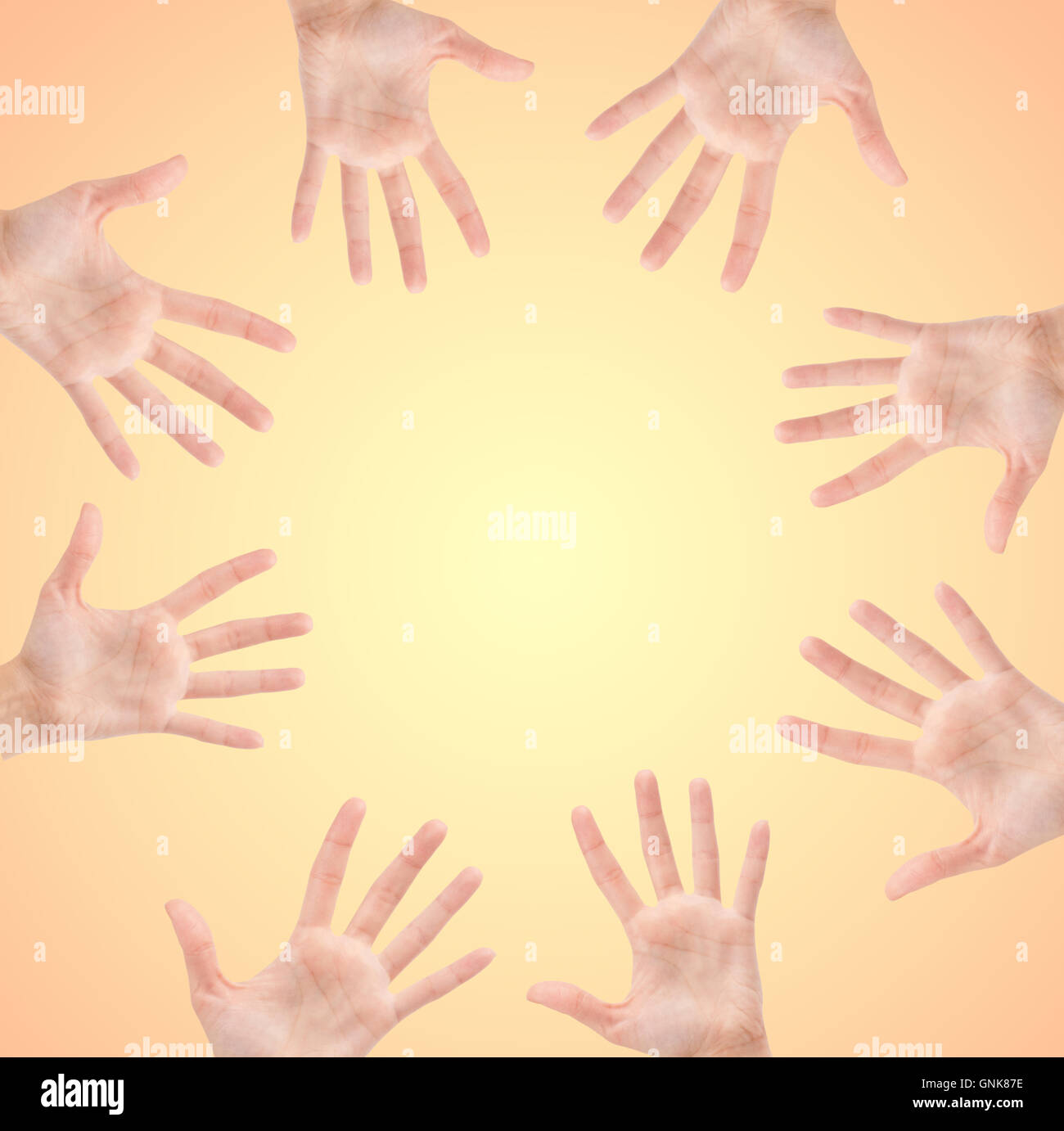 Circle made of hands Stock Photo - Alamy