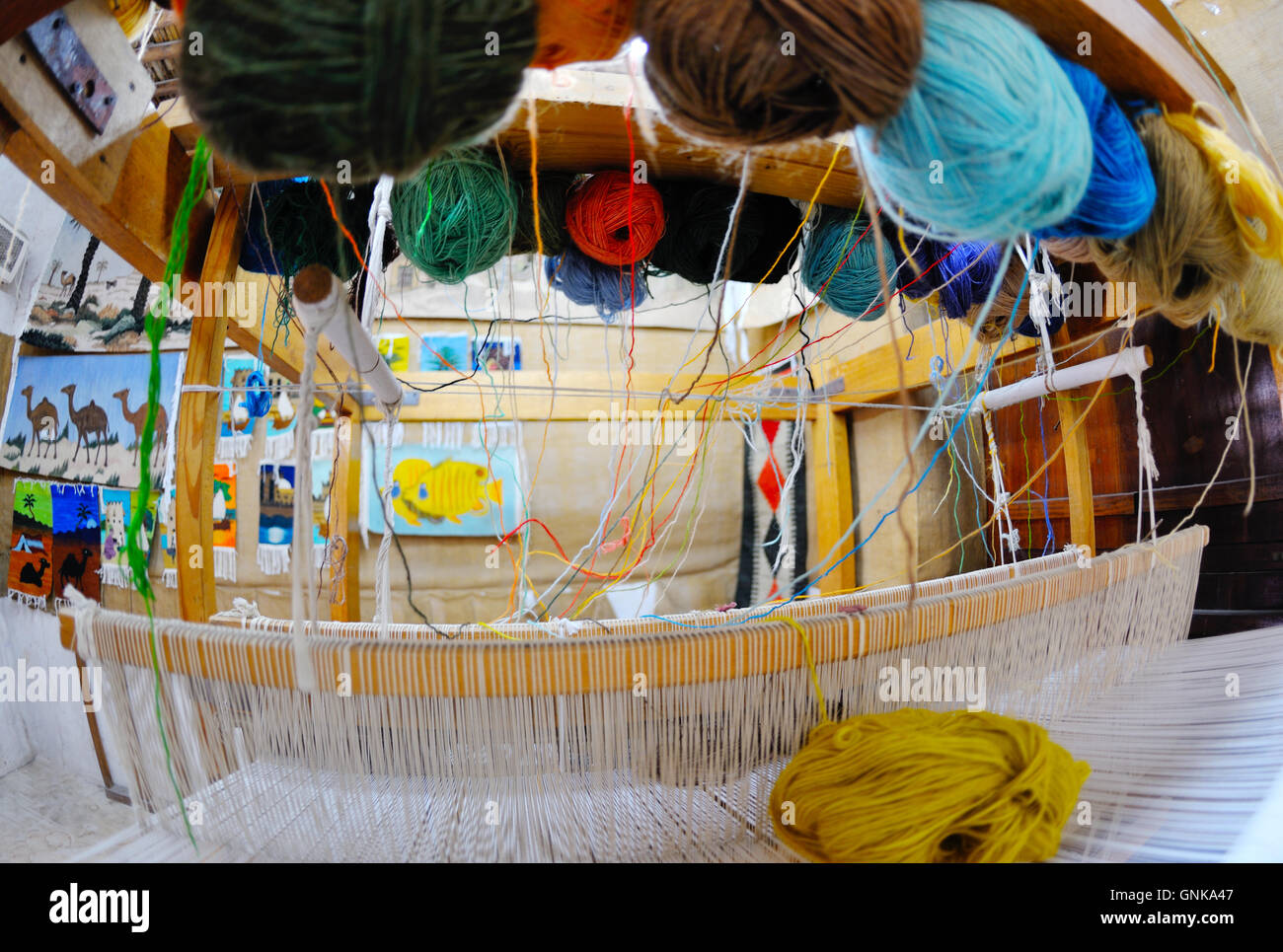 traditional arabic rug production Stock Photo - Alamy