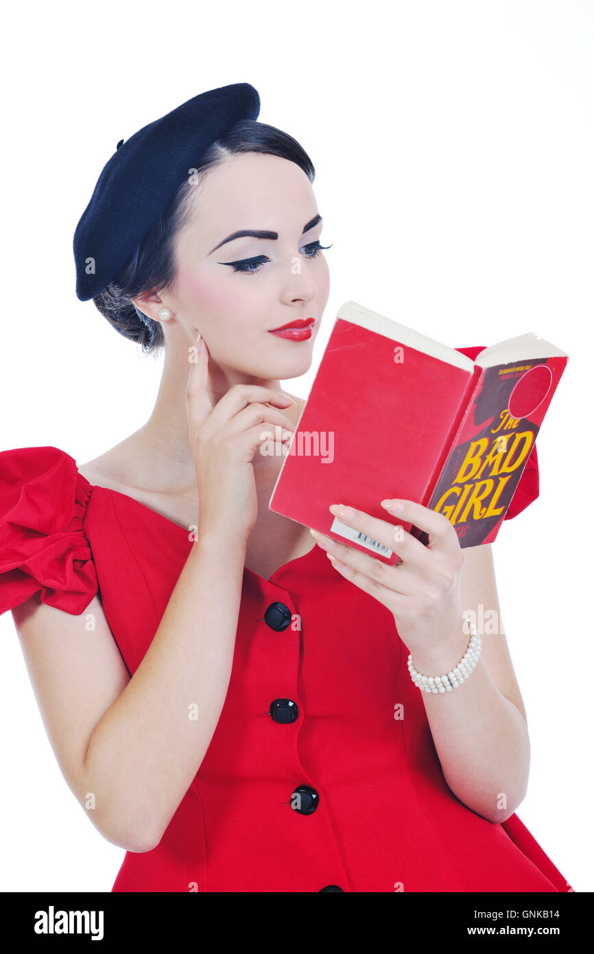 beautiful young woman read book Stock Photo - Alamy