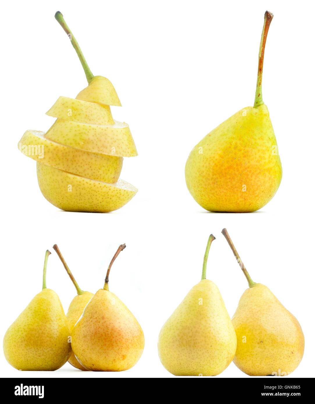 set of pears isolated on white background Stock Photo - Alamy