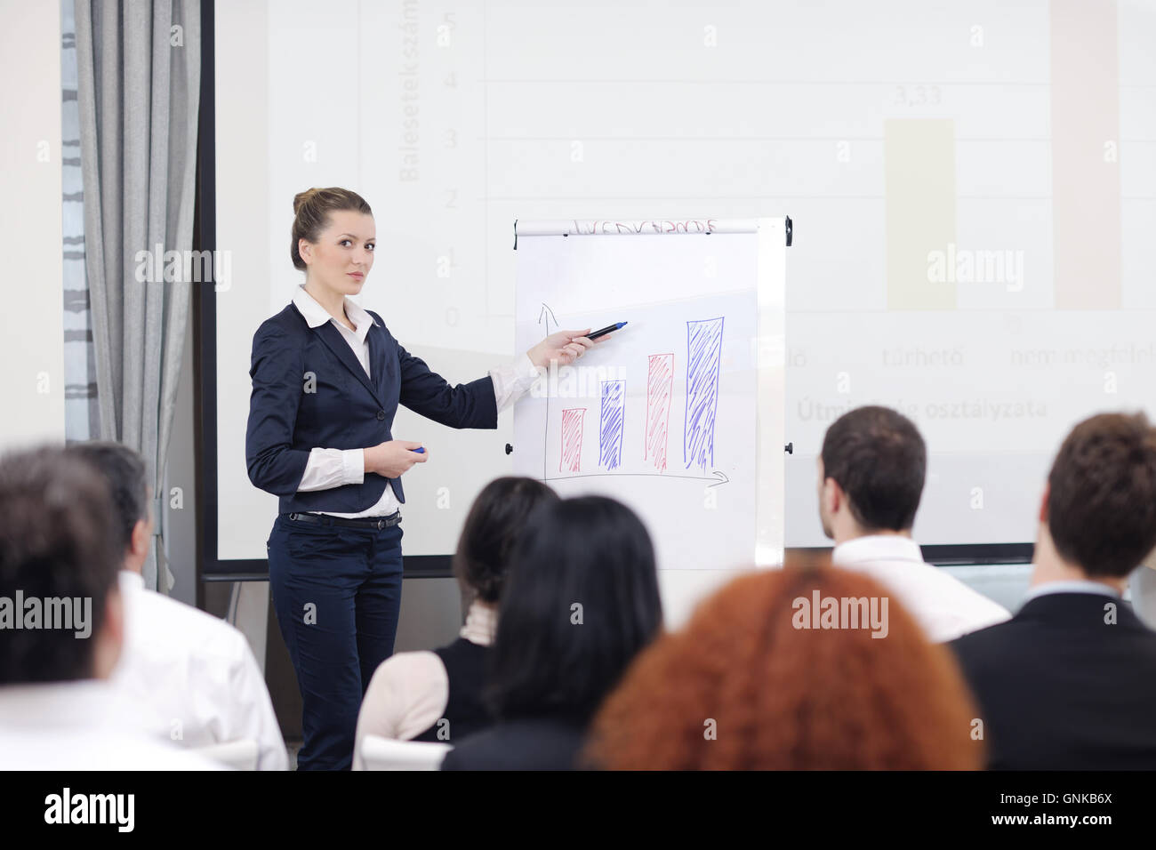 business woman giving presentation Stock Photo - Alamy