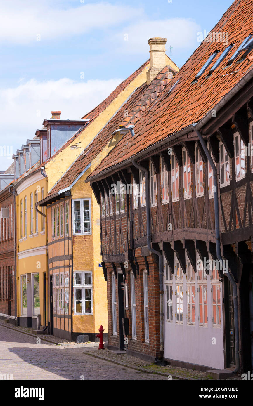Medieval street in Ribe centre, South Jutland, Denmark Stock Photo - Alamy