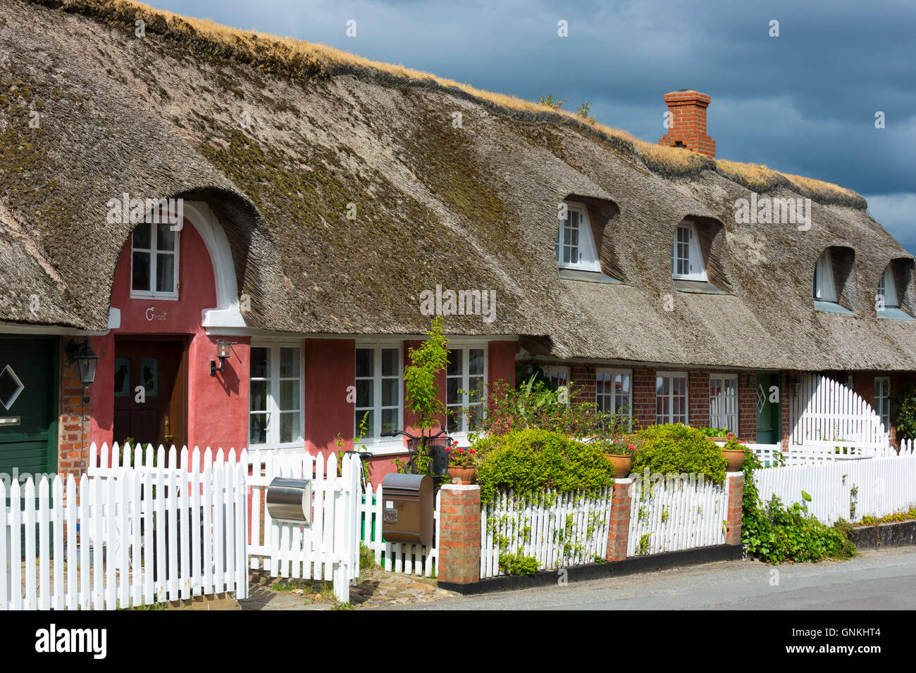 Traditional thatched cottage houses on Fano Island - Fanoe - South ...