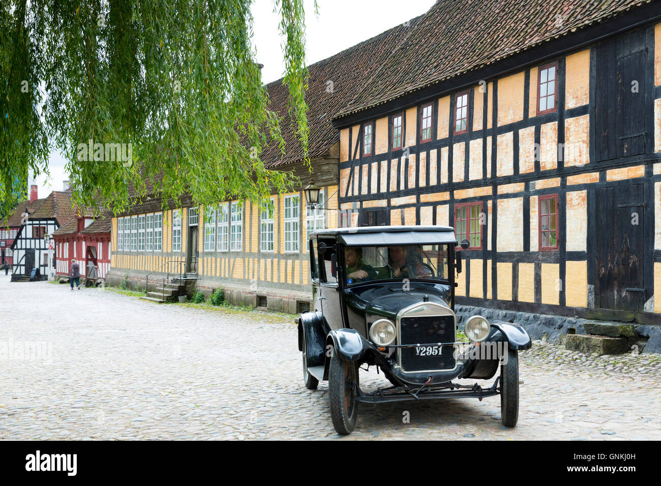 Vintage car Model T Ford at Den Gamle By, The Old Town, open-air folk ...