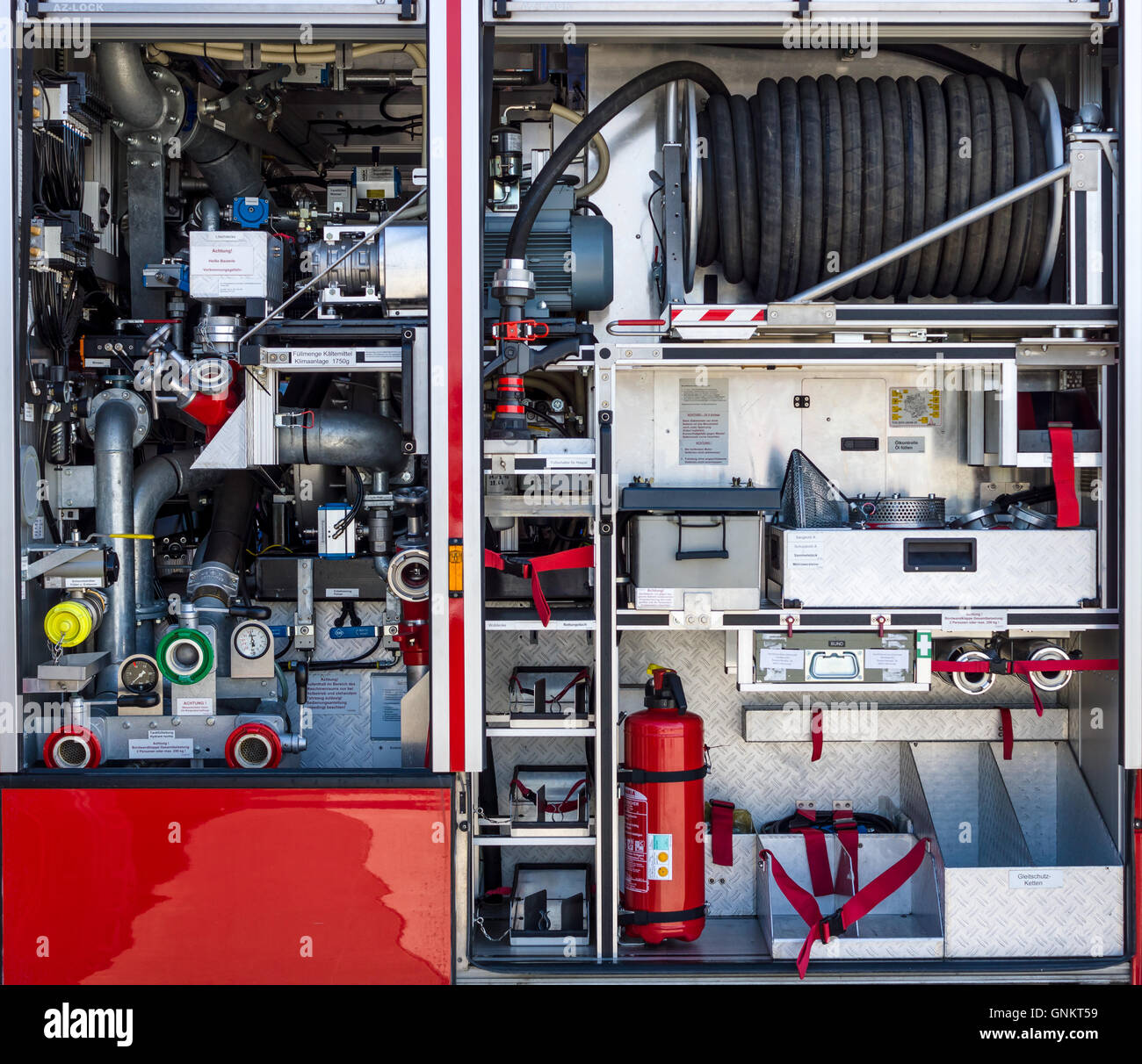 The fire equipment of MAN Ziegler Z6 (Airport crash tender Stock Photo ...