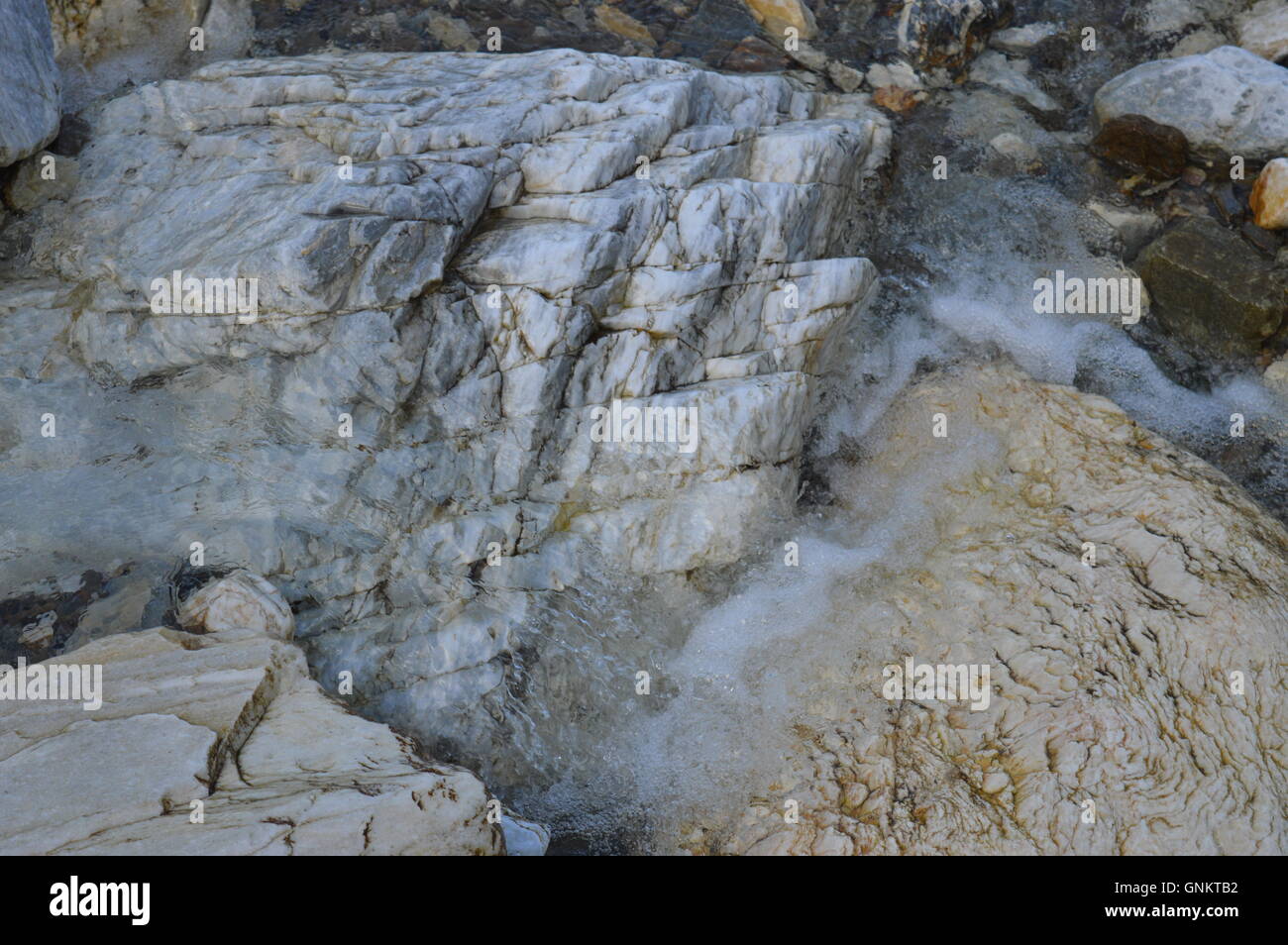 Water flowing between rocks Stock Photo - Alamy