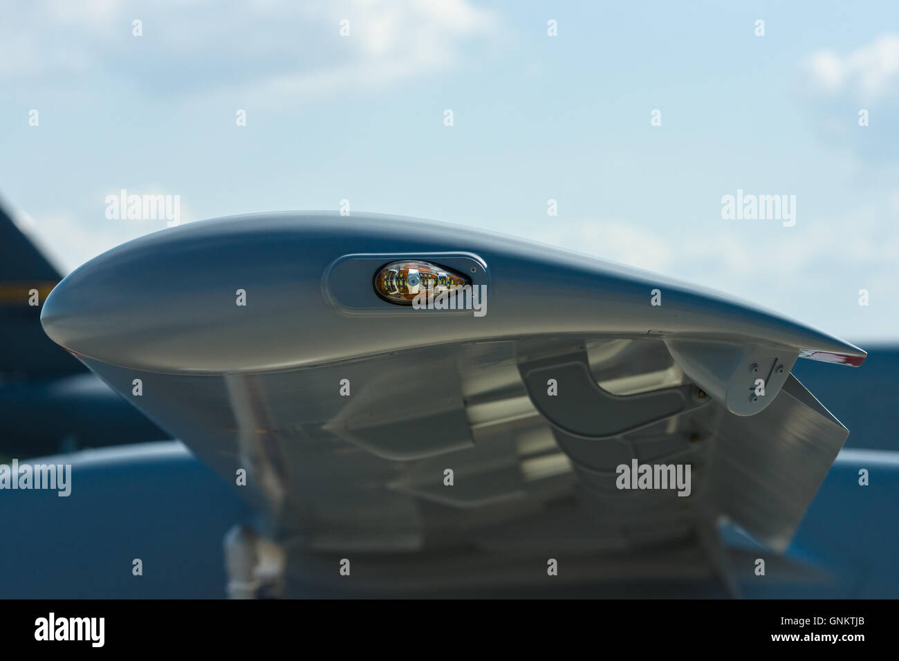 Detail of the wing and the warning light Stock Photo - Alamy