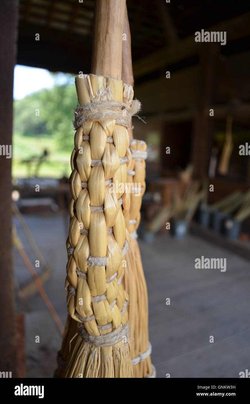 Traditional hand crafted woven broom Stock Photo - Alamy