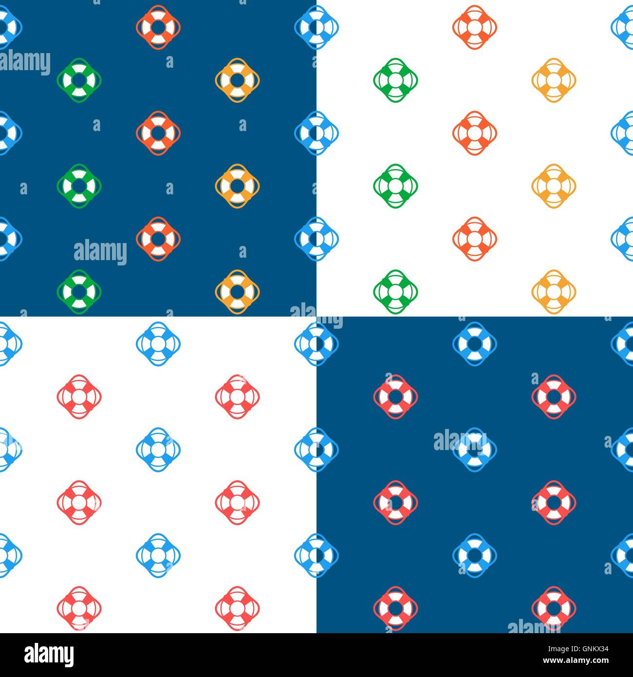 Vector image of seamless buoy pattern against blue and white ...