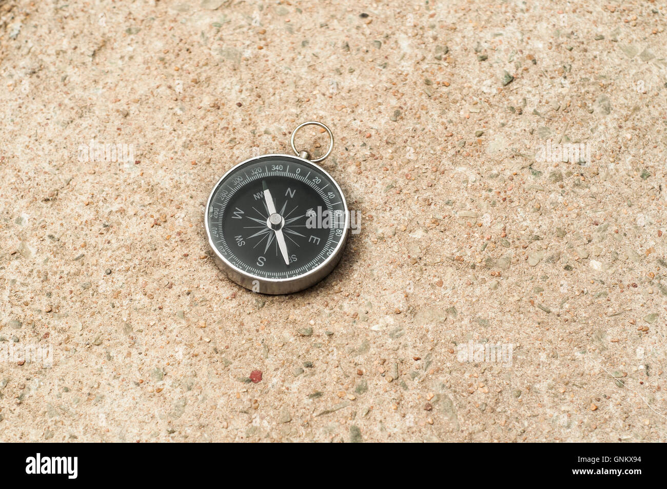 Compass on the ground Stock Photo - Alamy