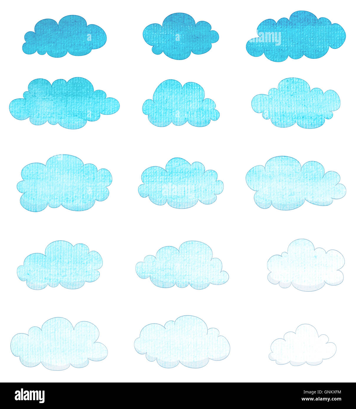 Watercolor clouds set hand Cut Out Stock Images & Pictures - Alamy