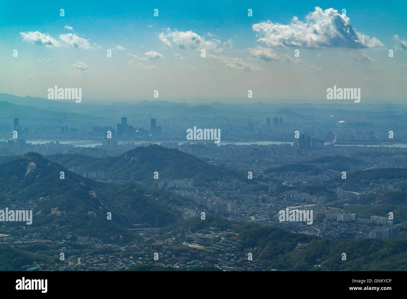 View of Seoul from Bugaksan Mountain - South Korea Stock Photo - Alamy