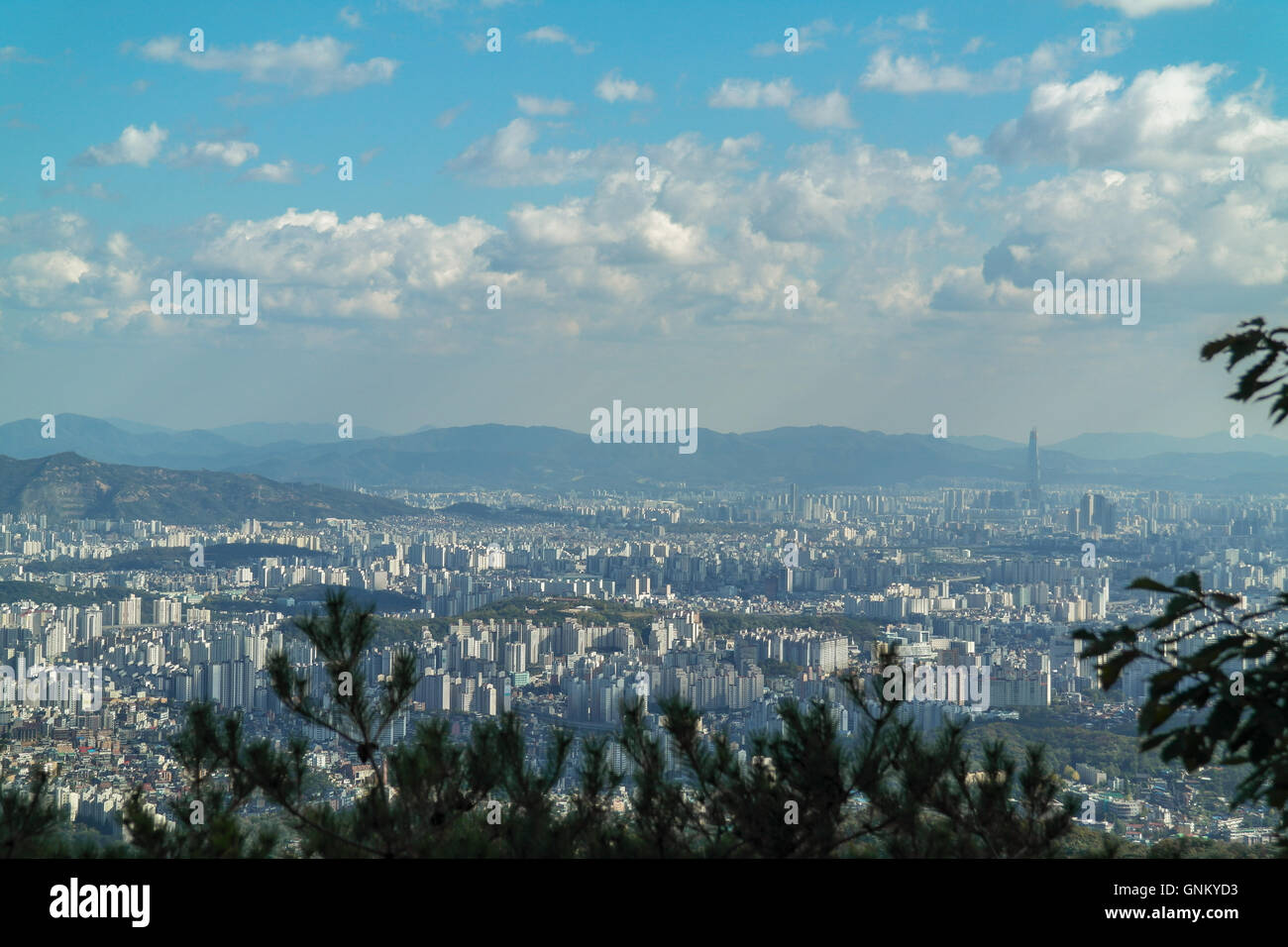 View of Seoul from Bugaksan Mountain - South Korea Stock Photo - Alamy