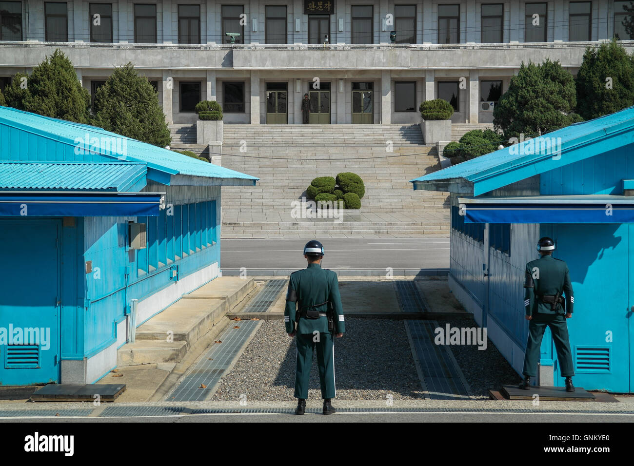 DMZ (Demilitarized Zone) at the border of North and South Korea ...