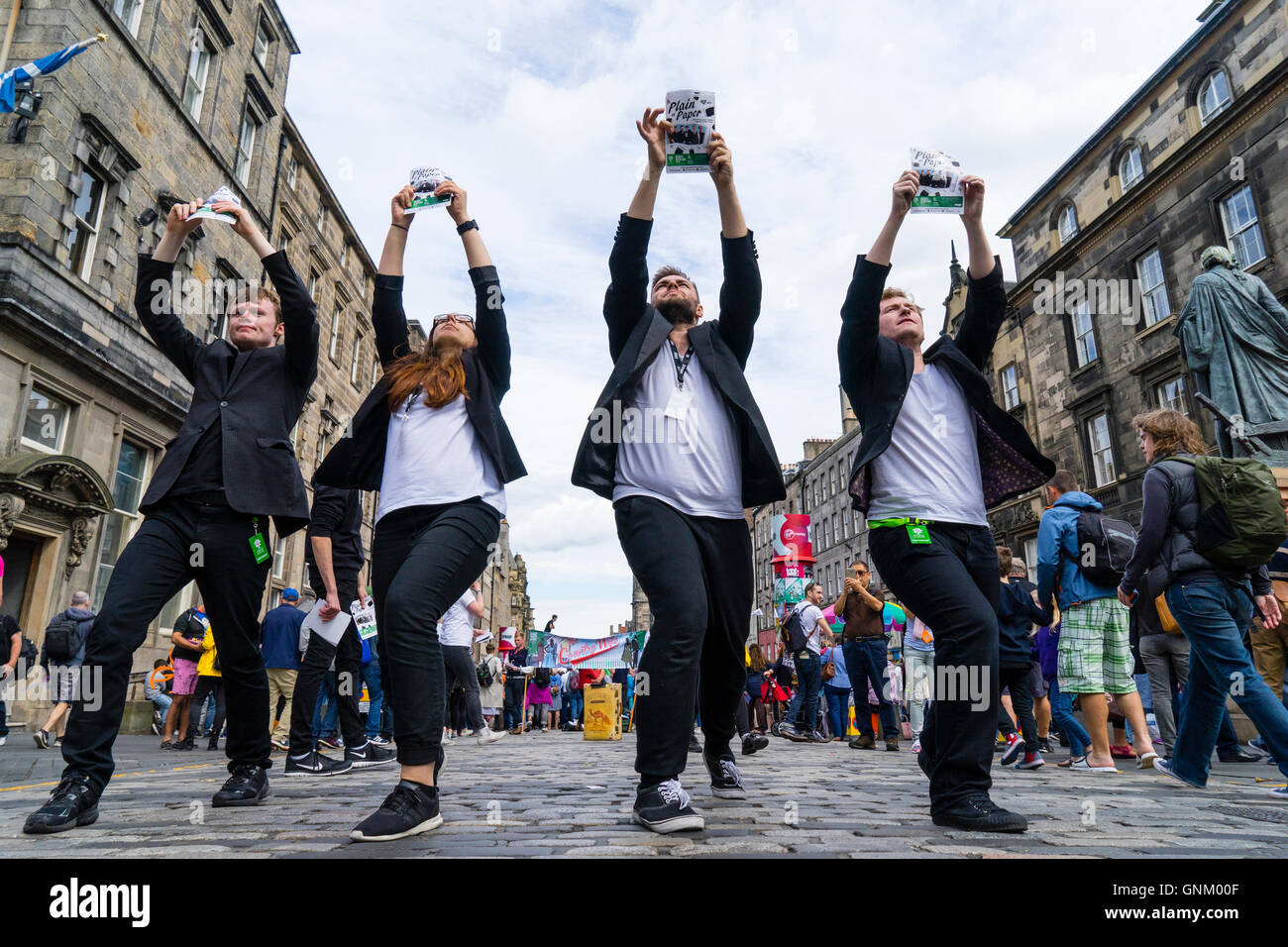 Actors from GLT Theatre Group promoting production "Plain as Paper" on ...