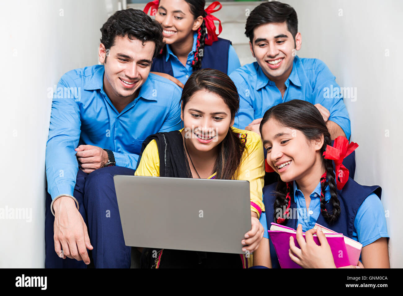5 Rural School Student and Teacher Laptop Teaching Stock Photo - Alamy