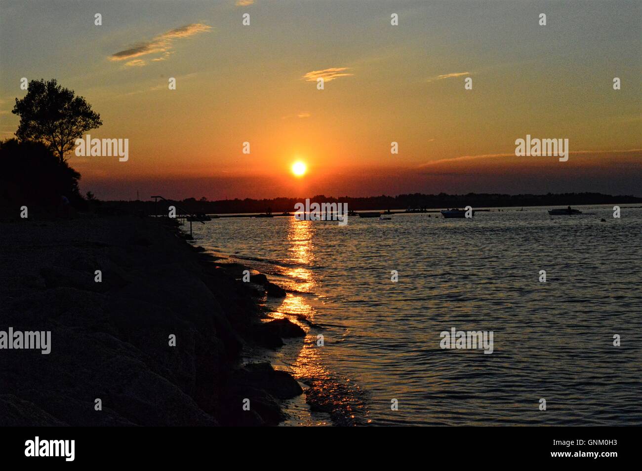 Beautiful sunset at Nin Stock Photo - Alamy