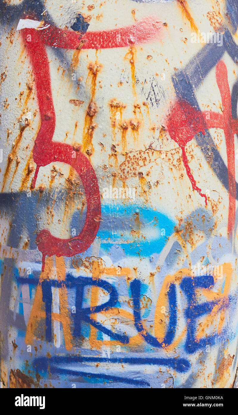 Graffiti art on metal hi-res stock photography and images - Alamy