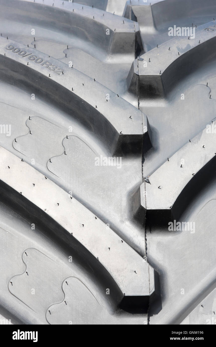Close up of a large tractor tyre and treads Stock Photo - Alamy
