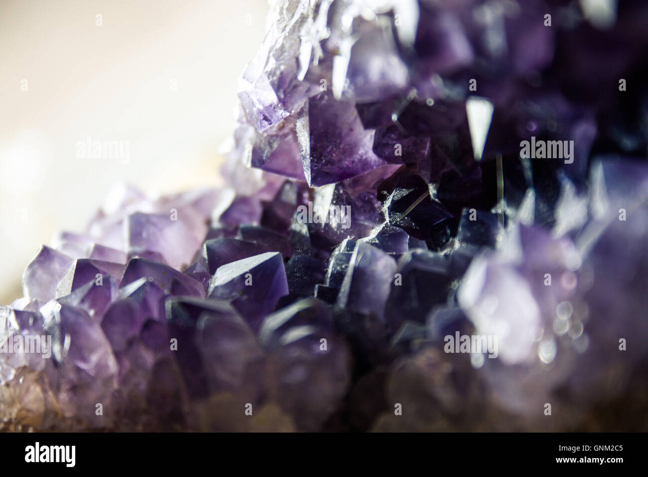Inside an Amethyst Geode Stock Photo - Alamy