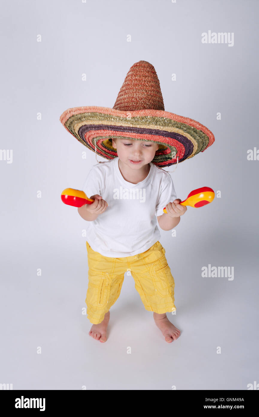 cute little boy with sombrero Stock Photo - Alamy