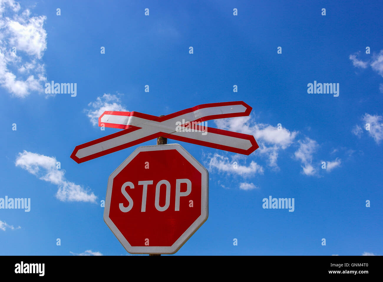 Stop sign and blue sky with clouds hi-res stock photography and images ...