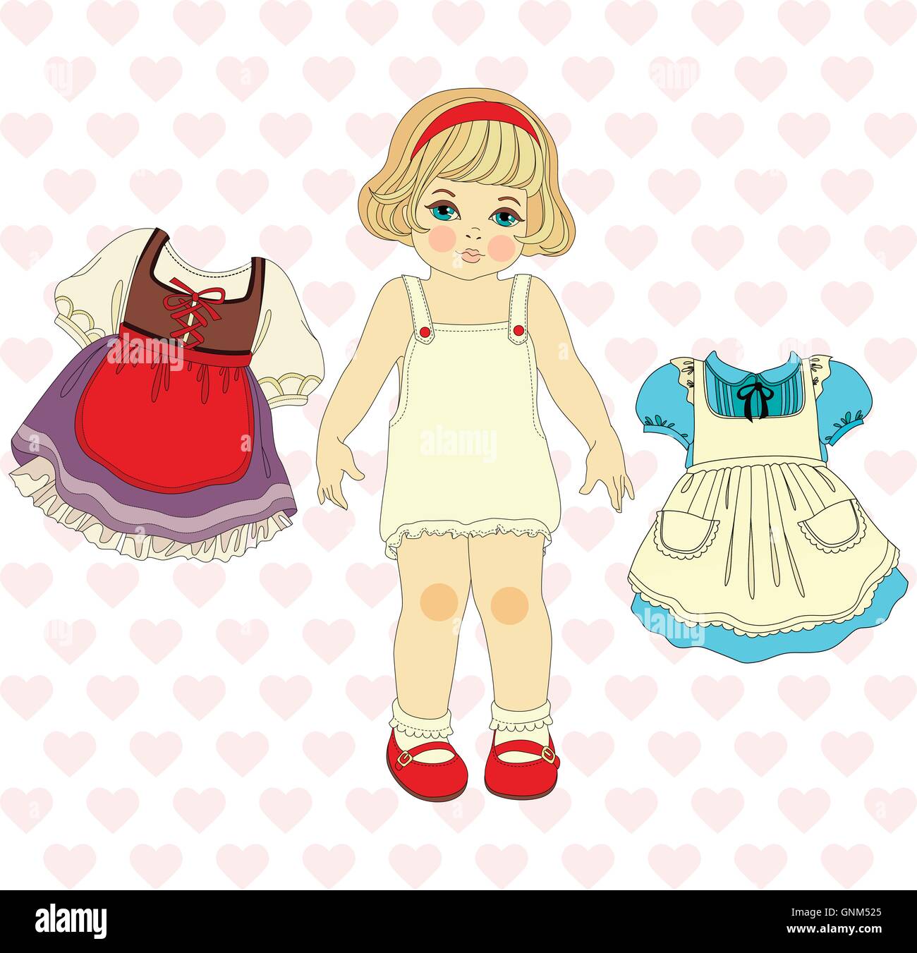 Cartoon girls fashion children set hi-res stock photography and images ...