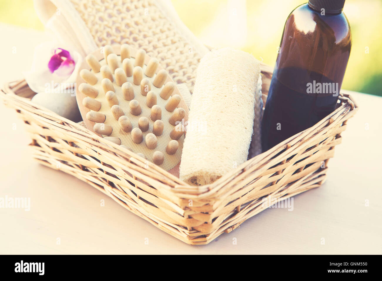 Vintage spa set Stock Photo - Alamy