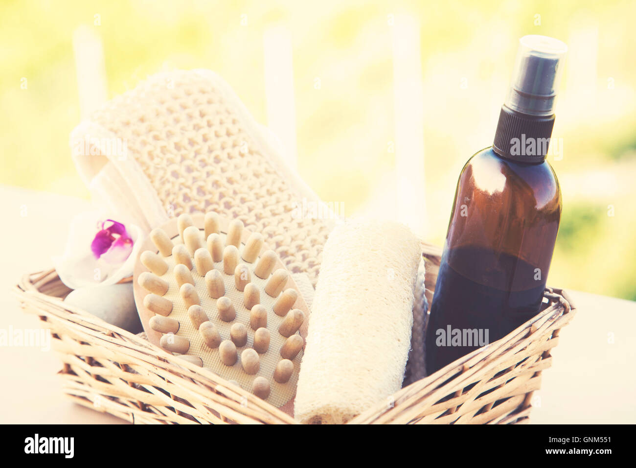 vintage spa set Stock Photo - Alamy