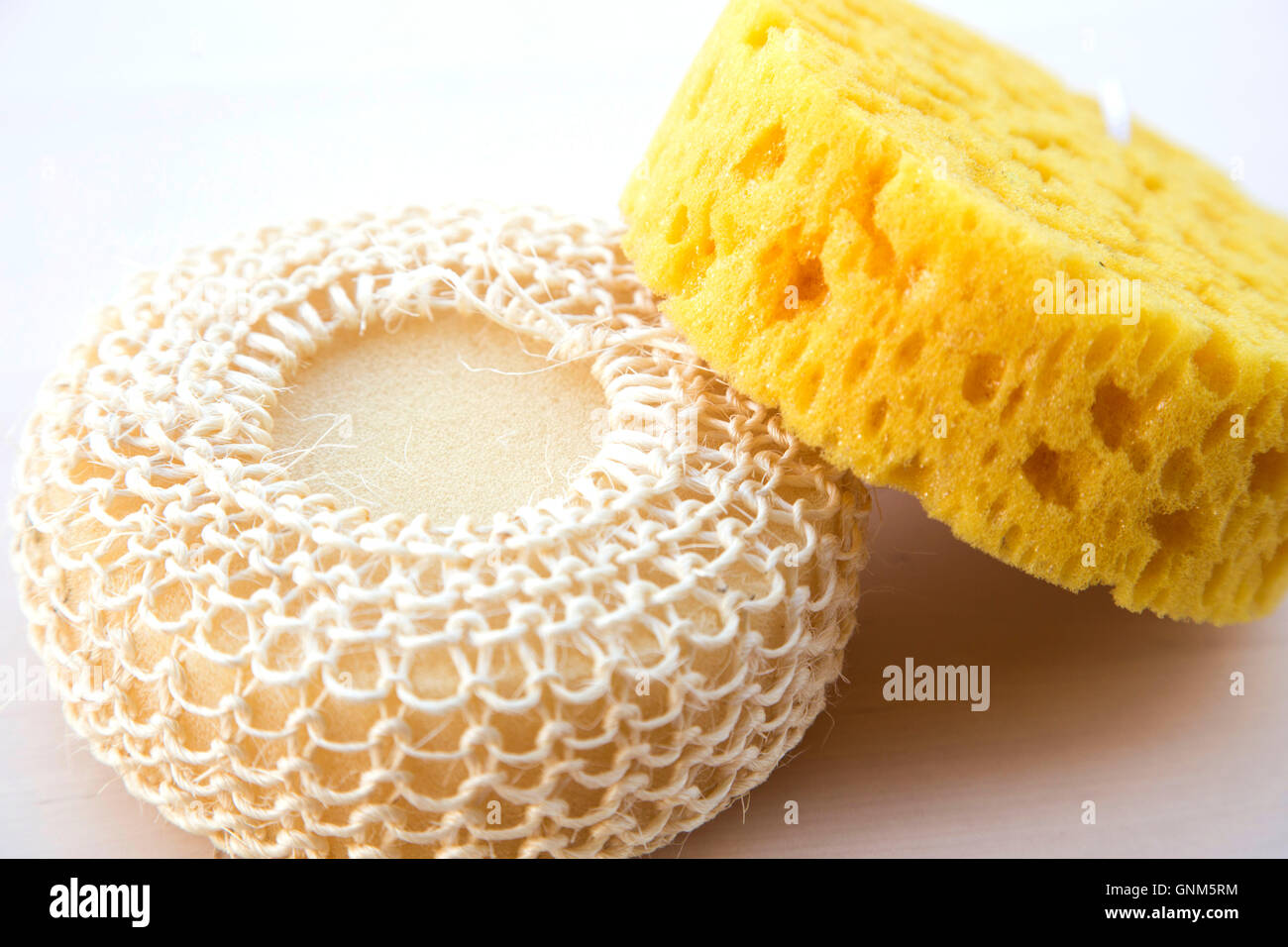 Synthetic bath sponge spa massage Stock Photo - Alamy