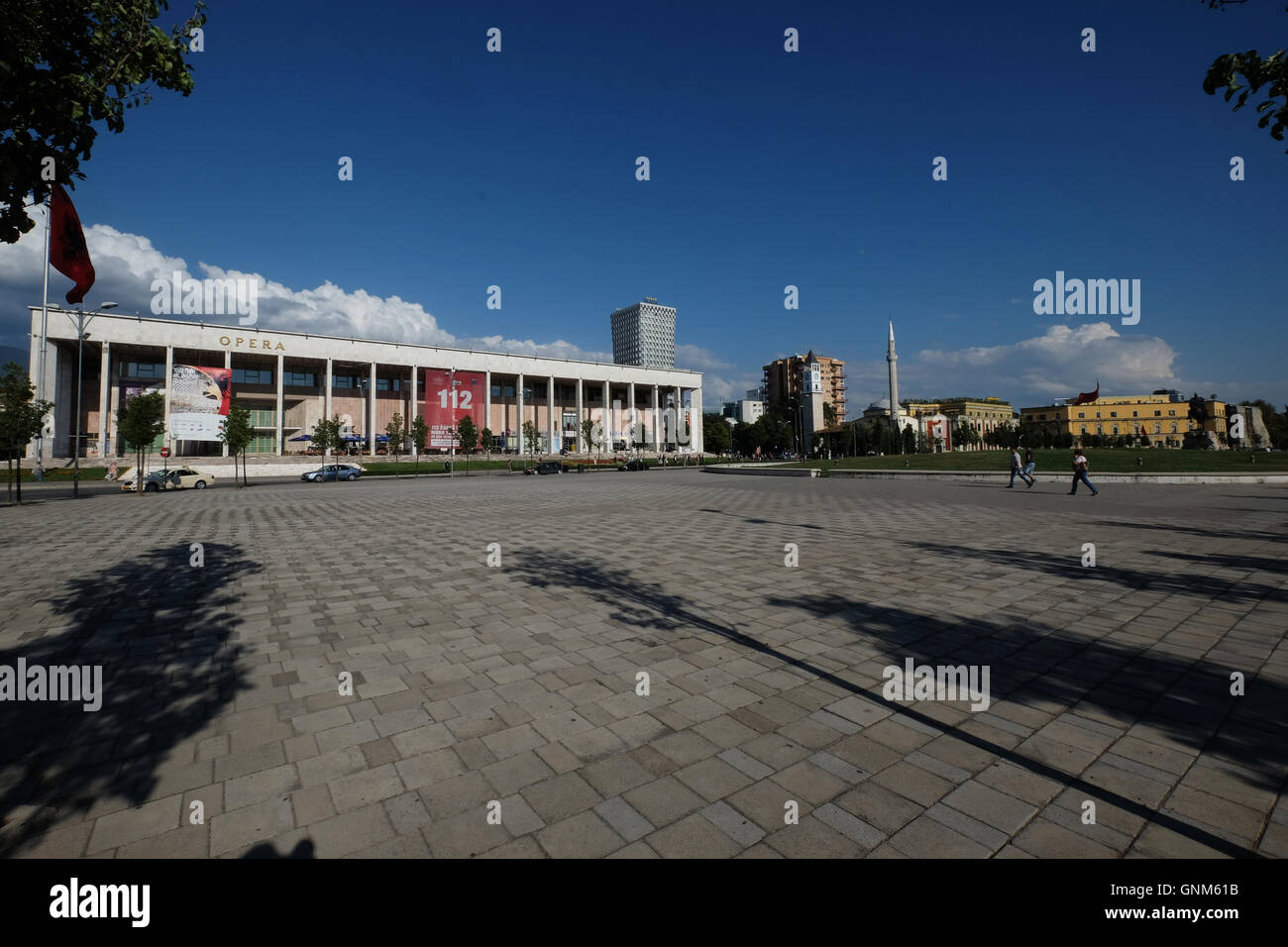 The National Theatre and Opera House building in Tirana, Albania Stock ...