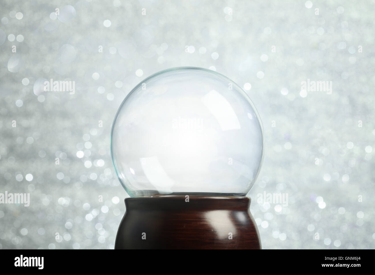 Empty snow globe Christmas background Stock Photo - Alamy