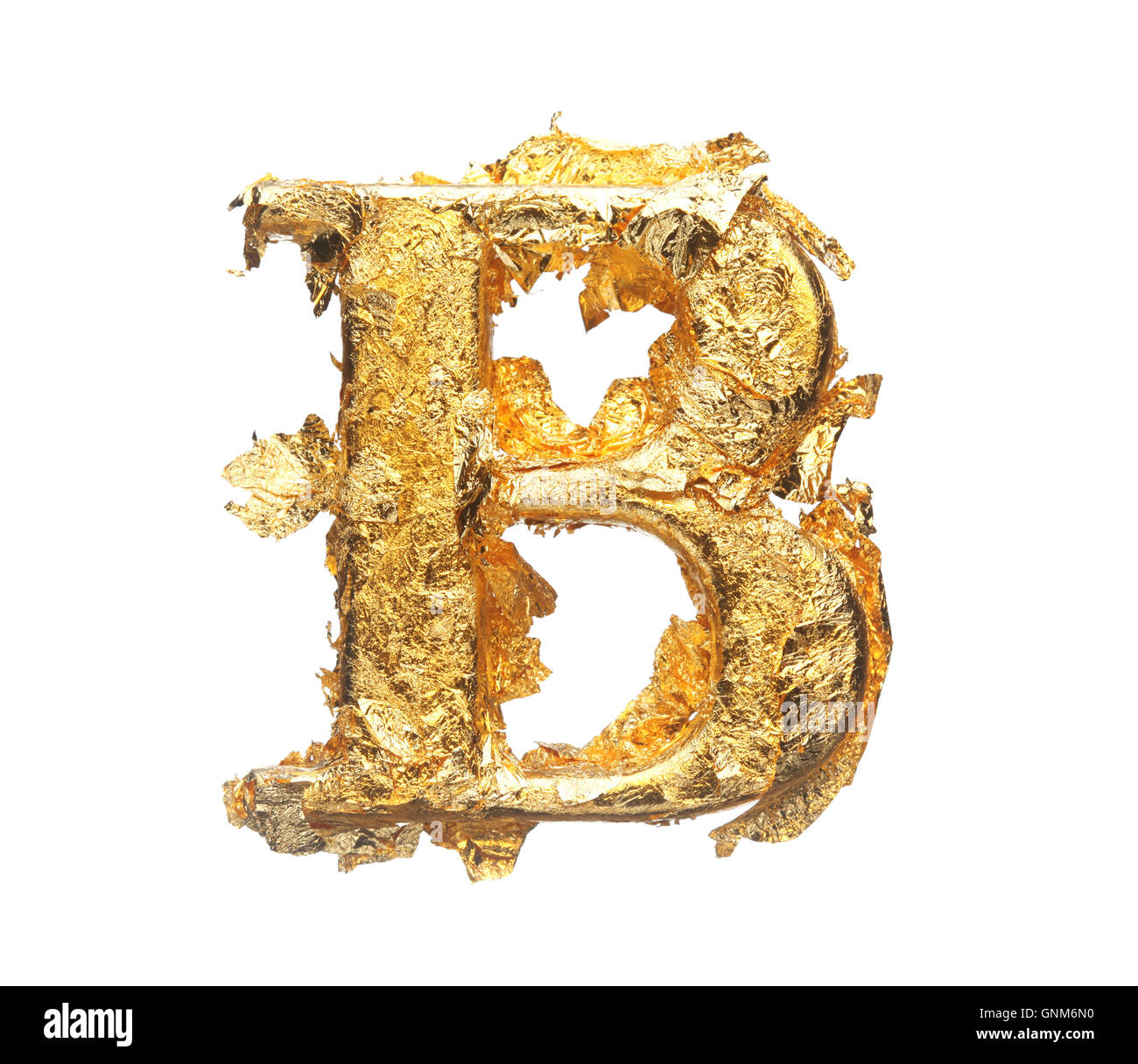Alphabet and numbers in rough gold leaf isolated on white Stock Photo ...