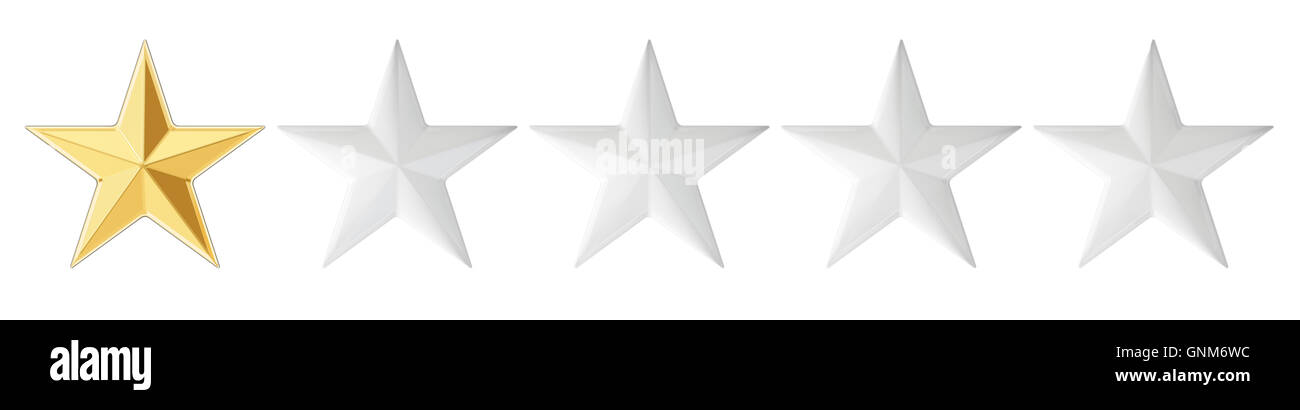 1 stars concept, 3D rendering isolated on white background Stock Photo ...
