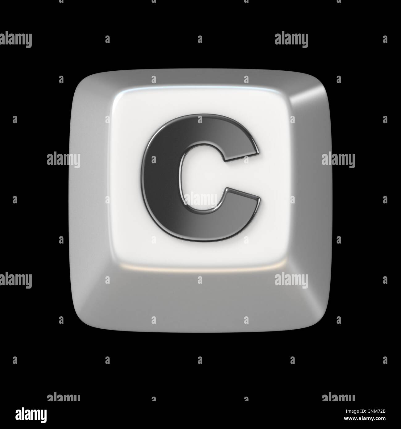 Computer keyboard key FONT. Letter C 3D render illustration isolated on ...